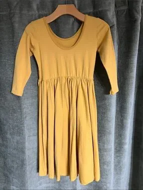 Alice + Ames | Dresses | Aliceames Girls Mustard Longsleeve Twirl Dress ...